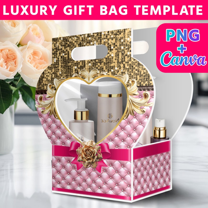 Heart Shape Handbag Gift Box Template, Designer Handbag Gift Box ...