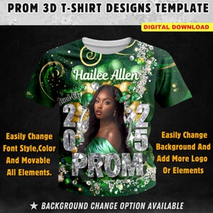 6x PSD Viral Prom 3D Shirt Design Bundle, Prom T-shirt Design Templates ...