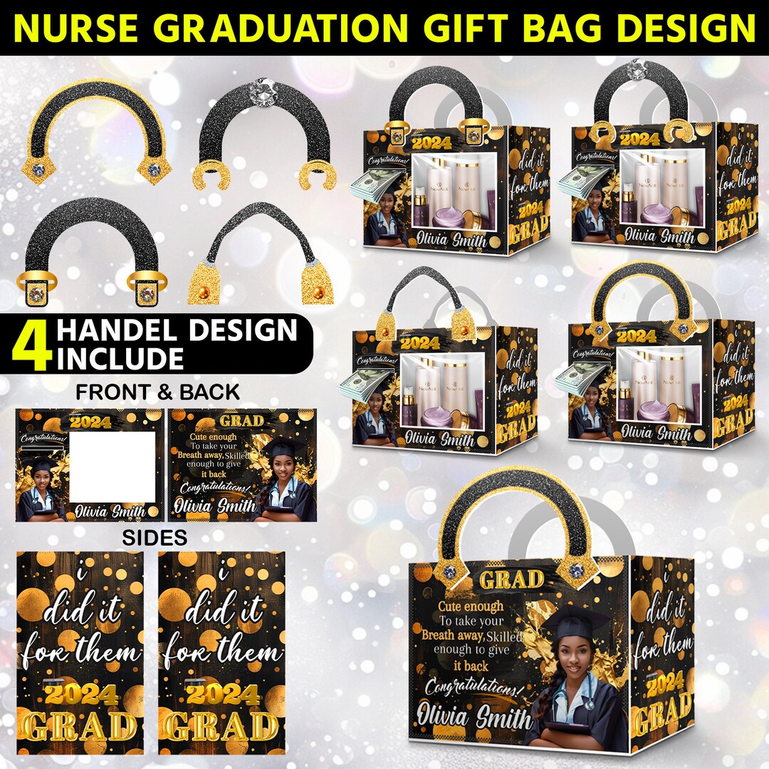 Nurse Graduation DIY Purse Design, Designer Handbag Gift Box Template ...