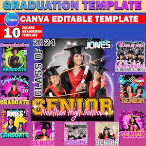 Canva Graduation T-shirt Design Bundle, Editable Canva Template, Grad ...
