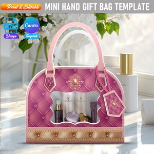 Branded Fashion Purse Gift Bag Box Template, DIY Designer Handbag Gift ...