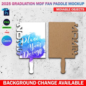 Dye Sublimation 2025 Graduation MDF Fan Mockup, Grad Paddle Mockup ...