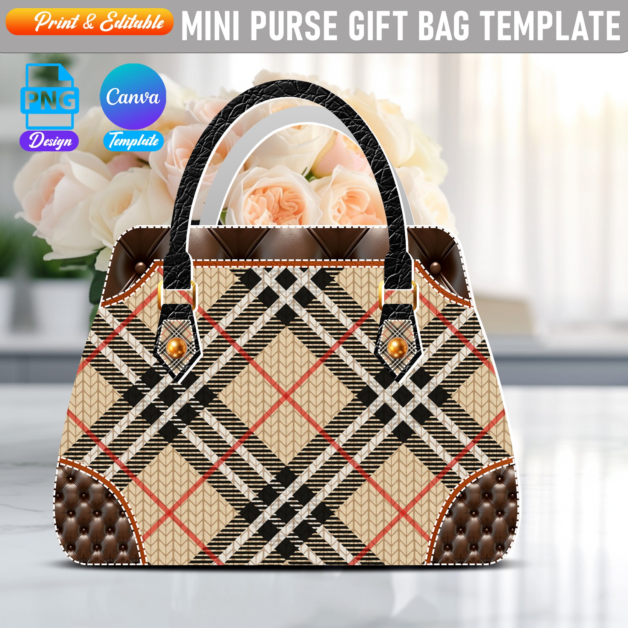 Mini Purse Gift Bag, Designer Handbag Gift Box Template, DIY Luxury ...
