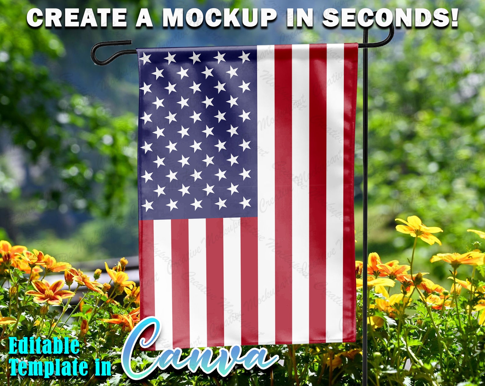 Canva Frame Garden Flag Mockup | Dye Sublimation Add Your Own Design ...