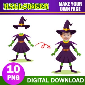 10x Halloween Add Your Own Witch & Vampire Photo Picture PNG Bundle ...