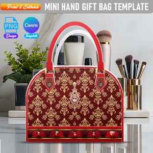 Fashion Purse Gift Bag Box Template, DIY Designer Handbag Gift Box ...