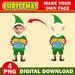 Christmas Elf With Gift Add Your Photo Face, DIY Elf Yourself PNG ...