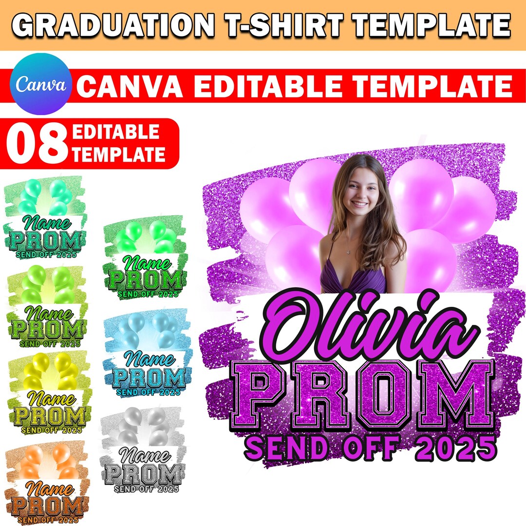 Prom Send off T Shirt Design, Editable Canva, Prom T Shirt Design ...