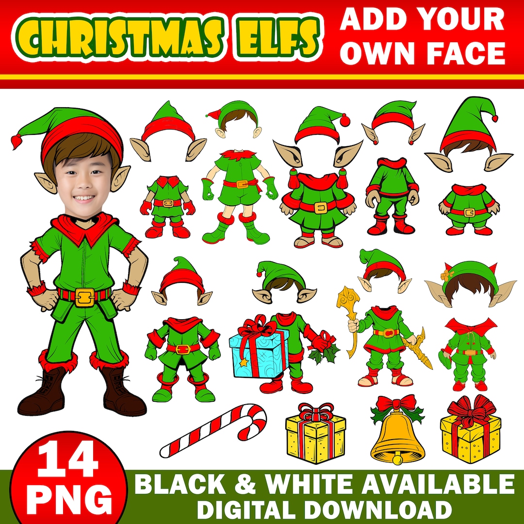 14 Christmas Add Your Own Photo Picture PNG Special Elf Bundle, PNG ...