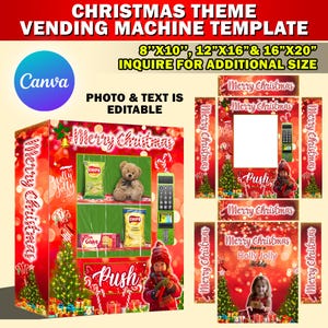 Editable Christmas Candy Theme Vending Machine Template, DIY Vending ...