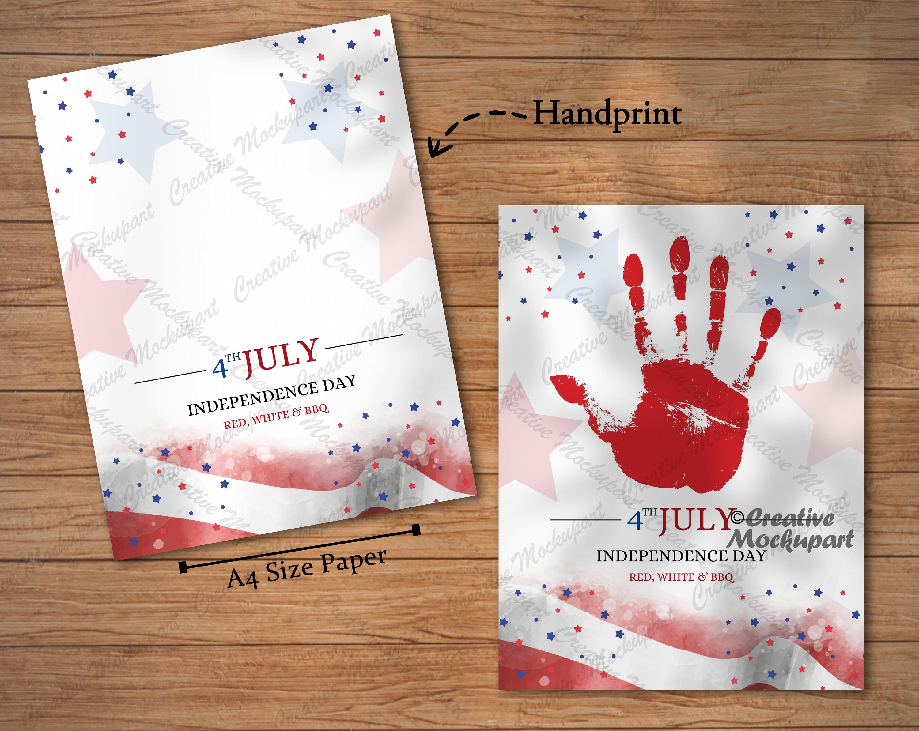 4th of July Independence Day Handprint Craft Kids Footprint - Etsy