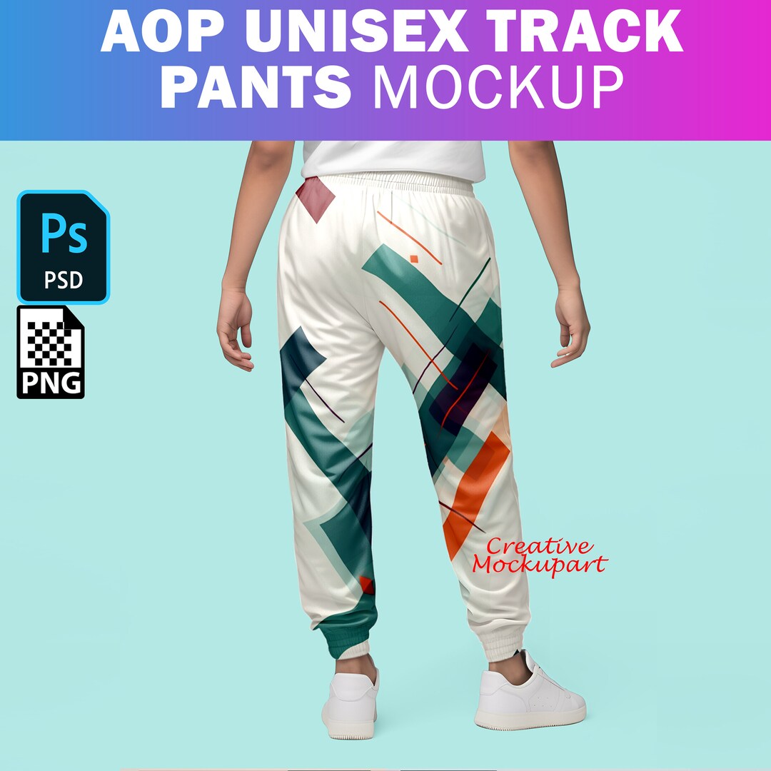 All-over Print Unisex Track Pants Mockup | POD Track Pants Mockup for ...