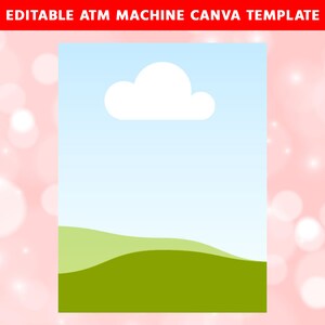 Canva ATM Machine Template, 8.5X11, 12x16 & 16x20 Blank Template, Money ...