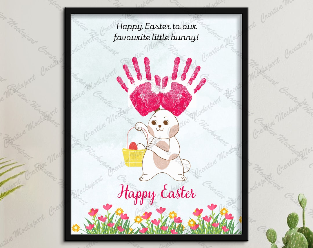 Easter Bunny Handprint Art: Toddler Keepsake, DIY Kid Craft, Cute Chick ...