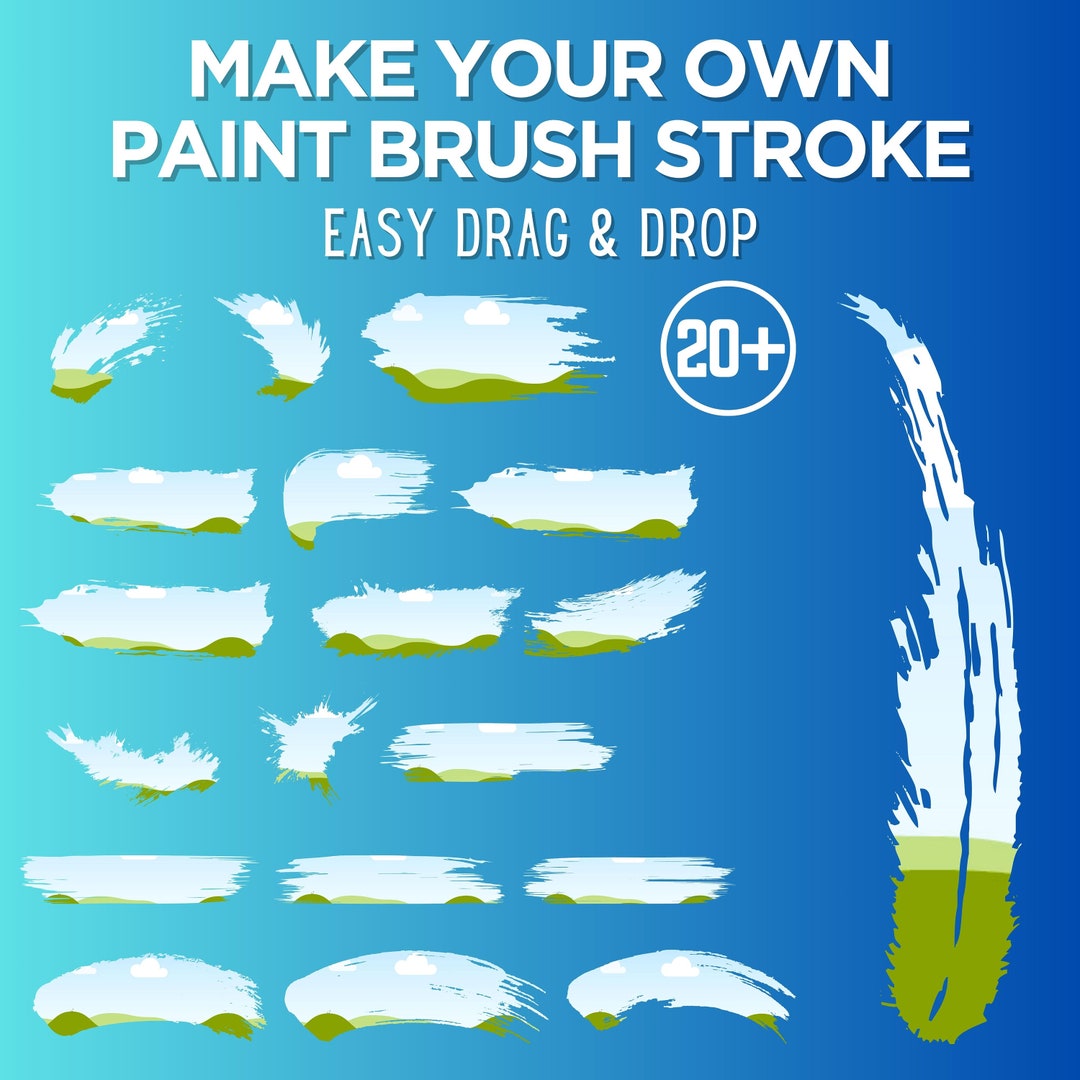 Canva Frame Make Your Own Paint Brush Stroke | Drag & Drop Each to Use ...