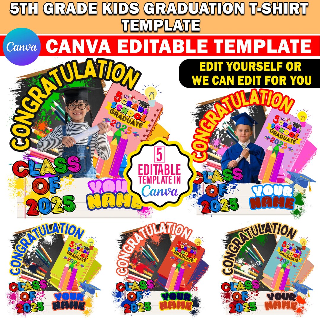 5th Garde Graduation Template, Grad Flyer, T-shirt Design, Grad Fan ...