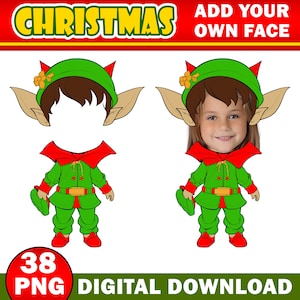 38 Christmas Add Your Own Photo Picture PNG MEGA Bundle Santa Elf ...