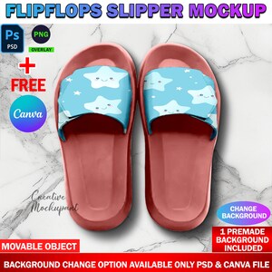 Dye Sublimation Flipflops Slipper Mockup, Slider Sandals Mockup, Insert ...