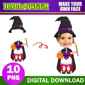 10x Halloween Add Your Own Witch & Vampire Photo Picture PNG Bundle ...