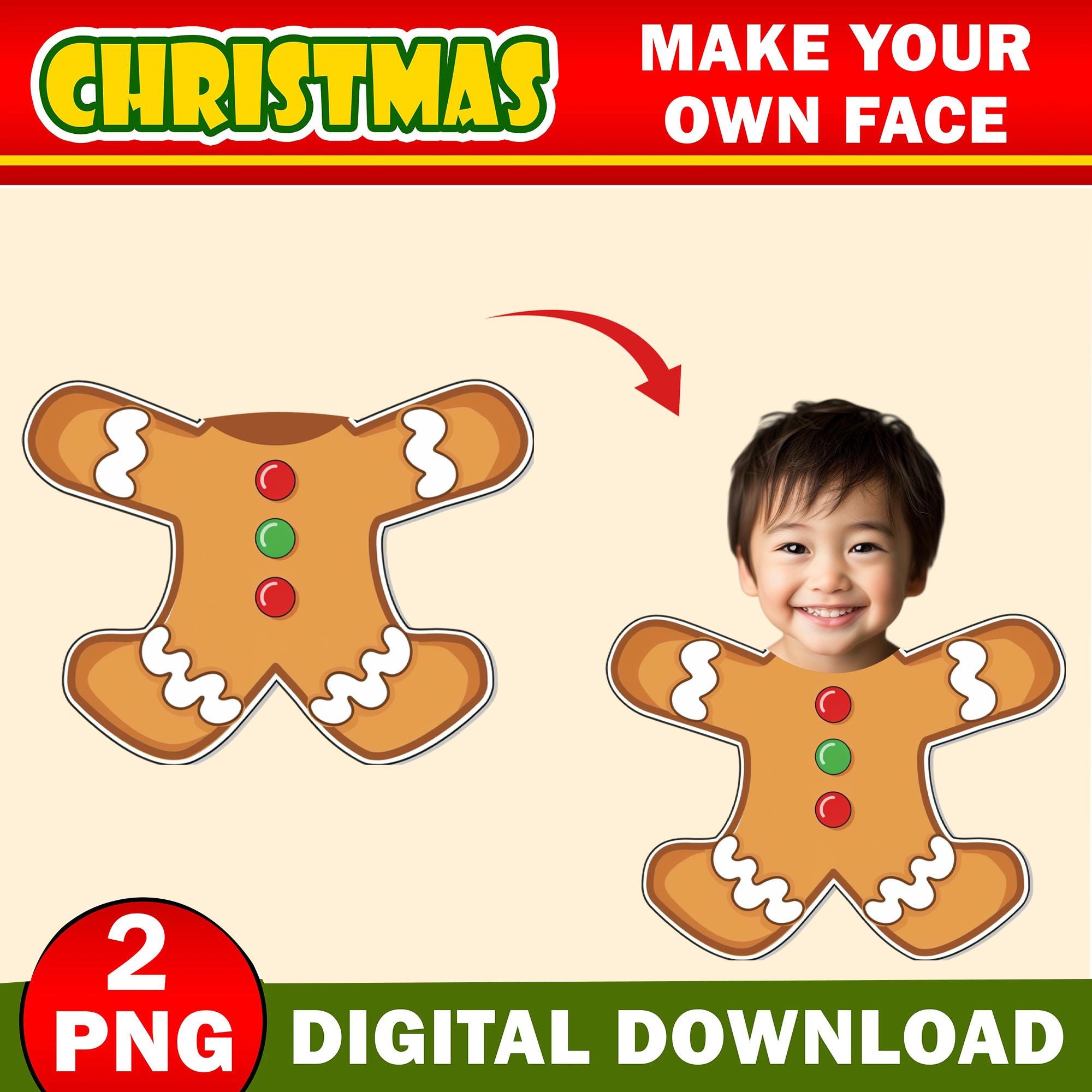 Snowman and Gingerbread Add Your Own Photo Picture PNG Bundle ...