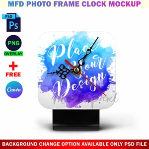 Dye Sublimation MFD Photo Frame Clock Mockup, Insert Your Own Design ...