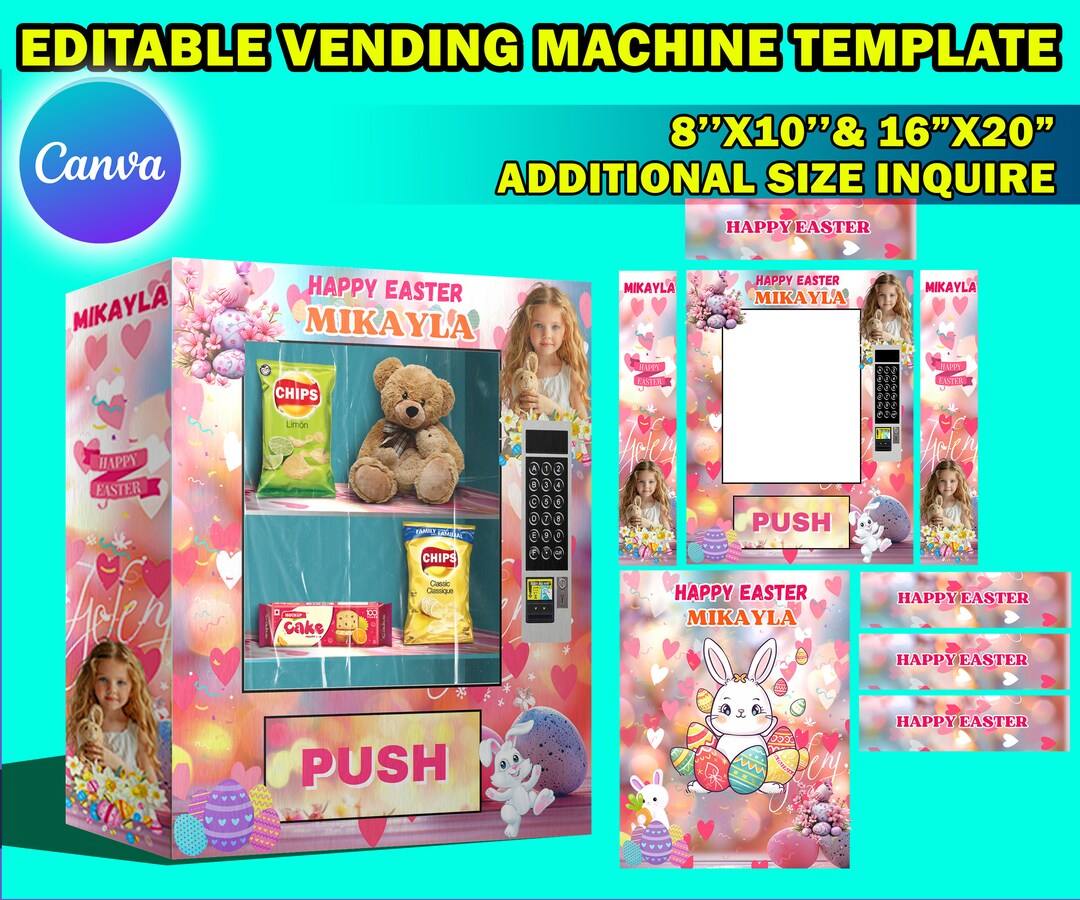 Canva Easter Vending Machine Template, Personalize Vending Machine, Birthday Gift, Editable ...