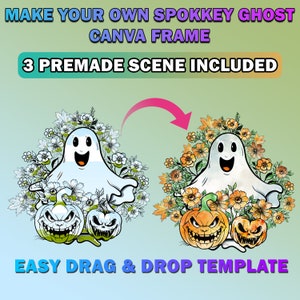 Canva Make Your Own Halloween Frames Design, Editable Canva Spooky Cute ...
