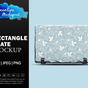 DIY Sublimation Rectangle Slate Mockup, Rock Slate Photo, Blank Slate ...