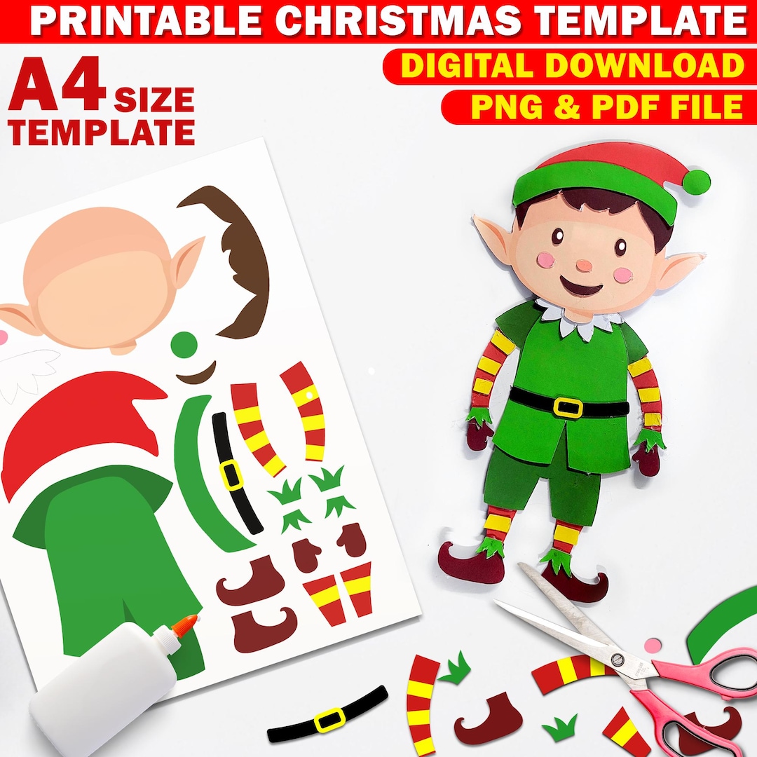 DIY Make an Elf Printable Craft for Kids| Christmas Winter Kids ...