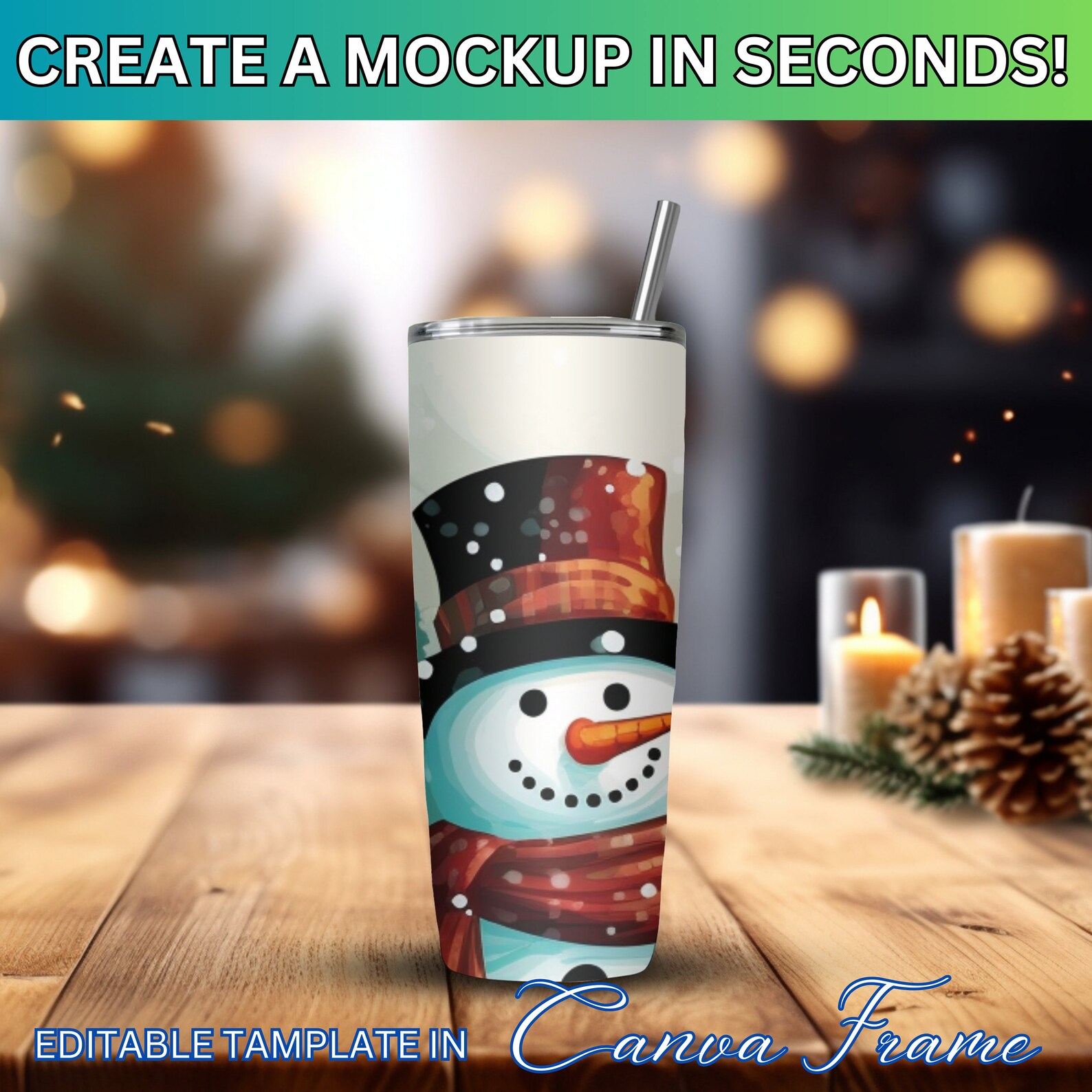 Canva Rotating Tapered 20oz Tumbler Mockup | Animated 20oz Rotating ...