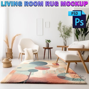 Living Room Rug Mockup | Living Room Carpet Mockup | Area Rug Mockup ...