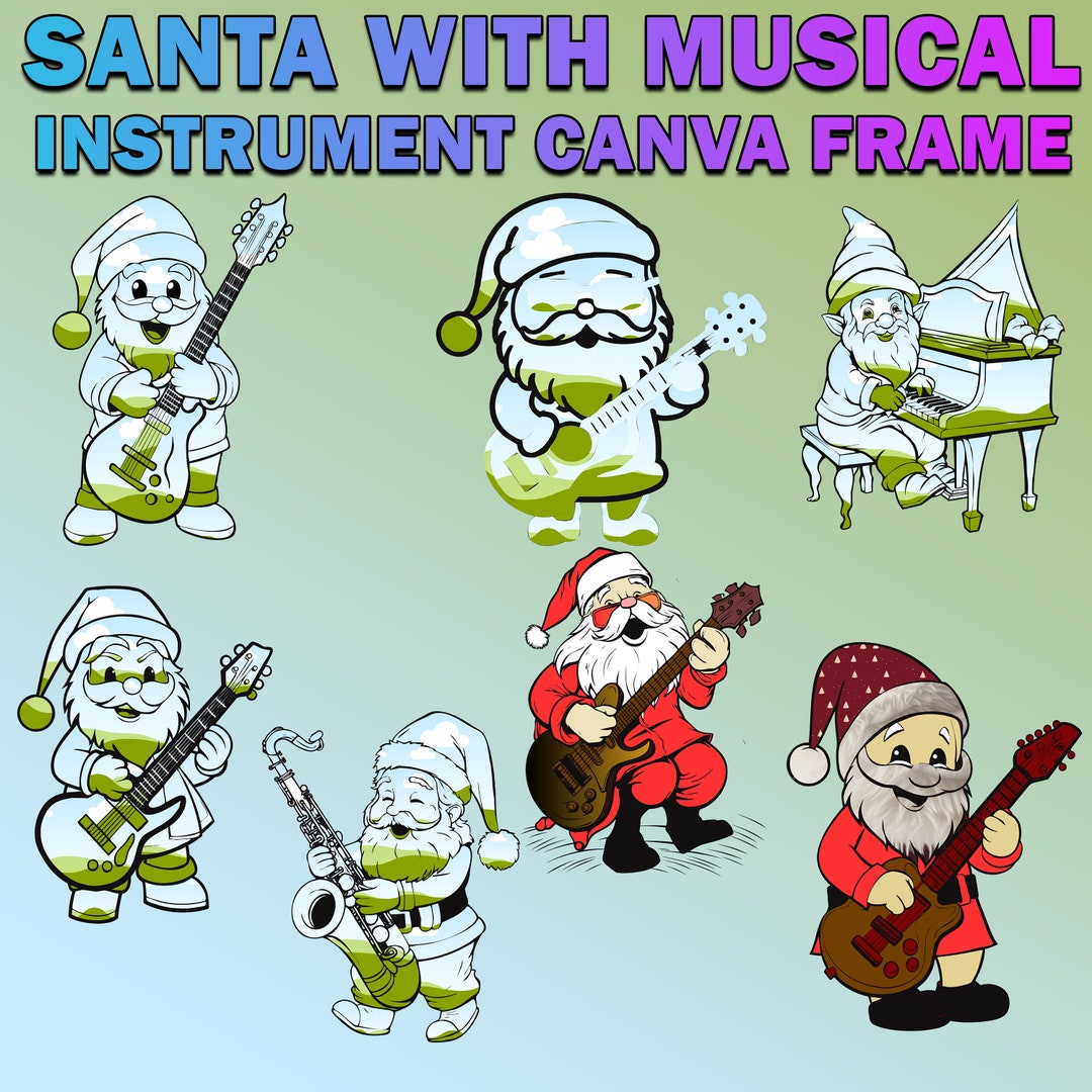 Make Your Own Santa With Musical Instruments Design in Canva - Etsy