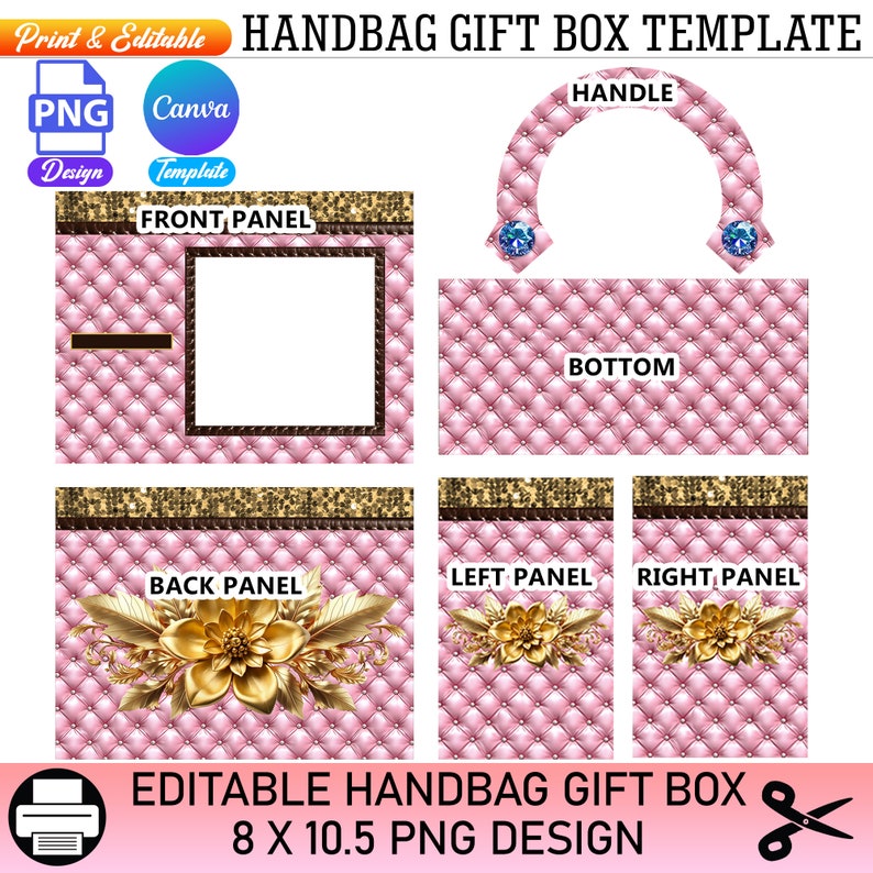 Canva DIY Purse Design, Designer Handbag Gift Box Template, Luxury ...