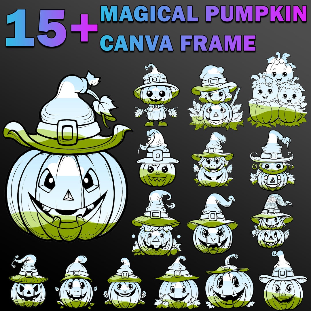 15 Enchanting Pumpkin Frames for Canva: A Spooky Halloween Pumpkin ...