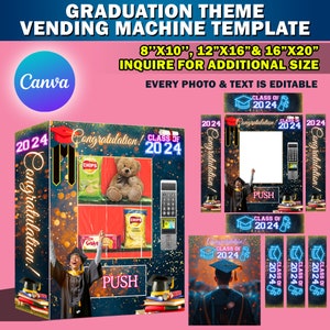 Canva Graduation Vending Machine Template, Editable 2024 Graduation ...