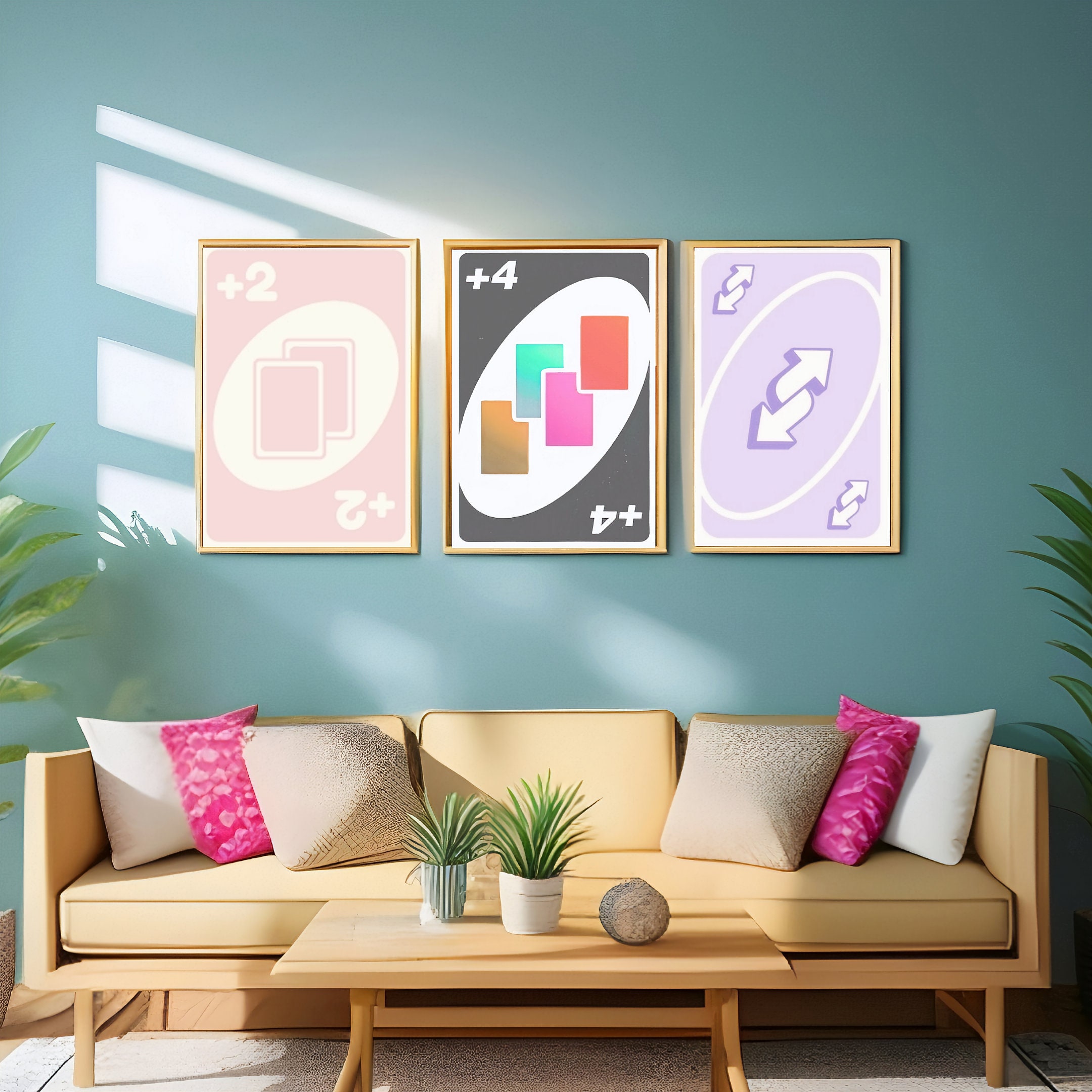 Set of 3 Uno-inspired Poster Wall Art, Set of 3 Prints, Digital ...