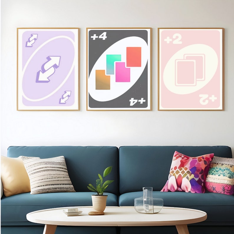Set of 3 Uno-inspired Poster Wall Art, Set of 3 Prints, Digital ...