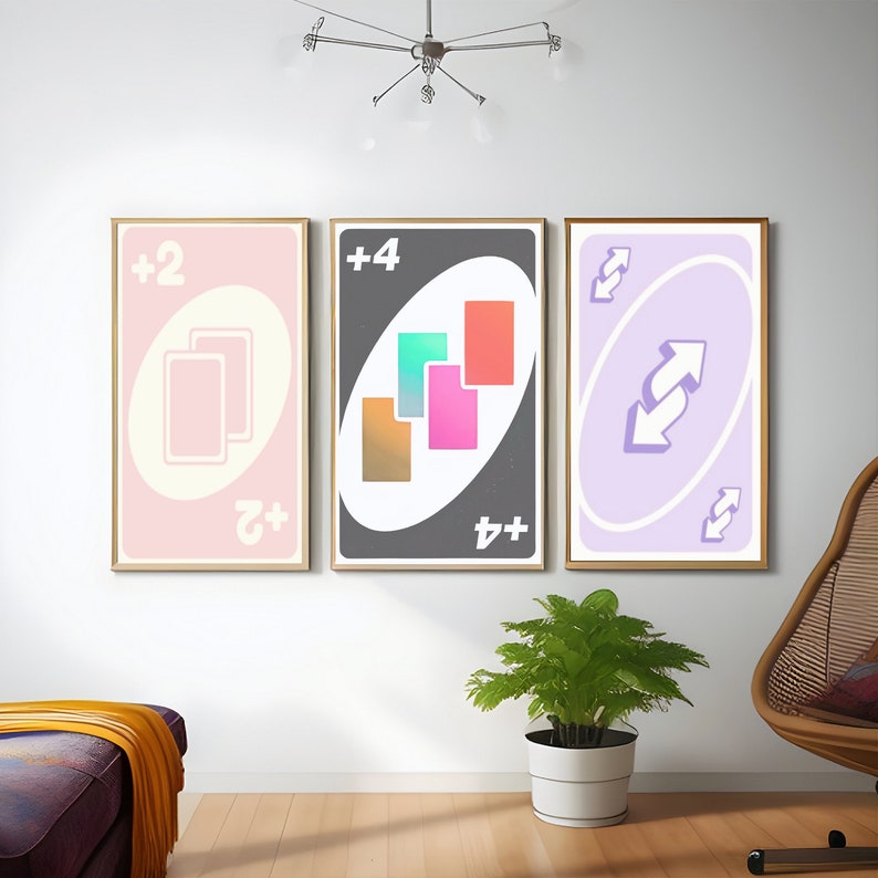 Set of 3 Uno-inspired Poster Wall Art, Set of 3 Prints, Digital ...