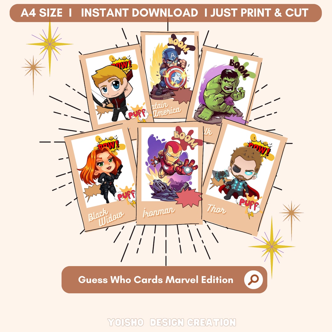 Guess Who , Guess Who Marvel Edition , Printable Guess Who Cards ...