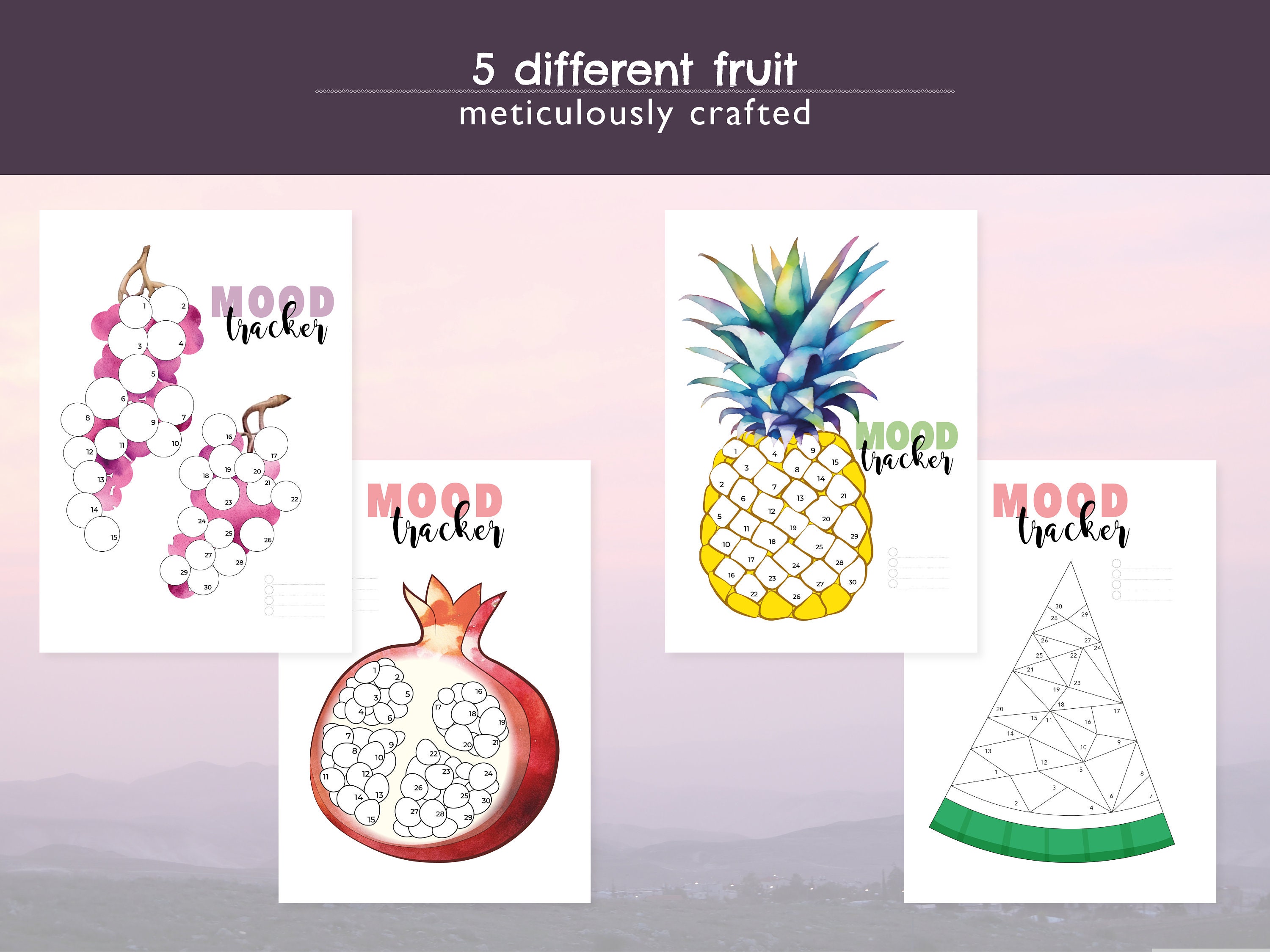 Fruit Mood Tracker Bullet Journal Spreadsheet Bujo Spreadsheet DIGITAL ...