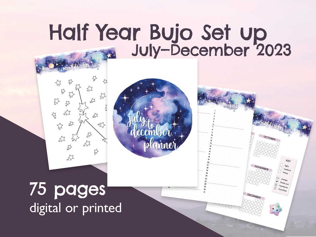 2023 July to December Journal A5 Template Zodiac Bujo Spread Astrology ...