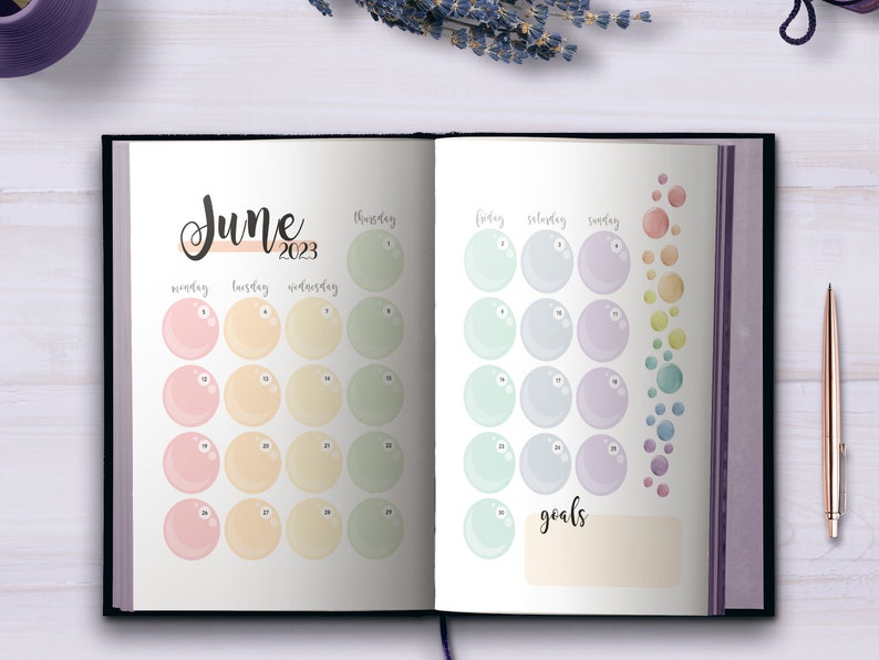 June 2023 Bullet Journal 31 A5 Page Template Pride Month Bujo Spread ...