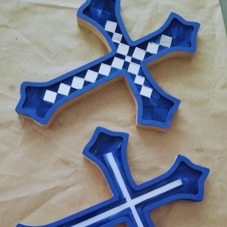 Cross Wall Art, Mosaic Cross, Religious Gift, Blue Mosaic Cross - Etsy