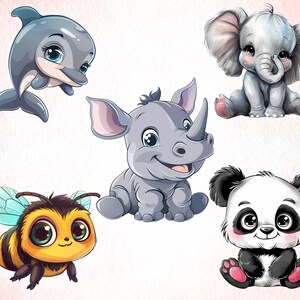 Cute Animals Clipart Bundle PNG Kids Animal Clipart Pack Cartoon ...