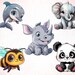 Cute Animals Clipart Bundle PNG Kids Animal Clipart Pack Cartoon ...