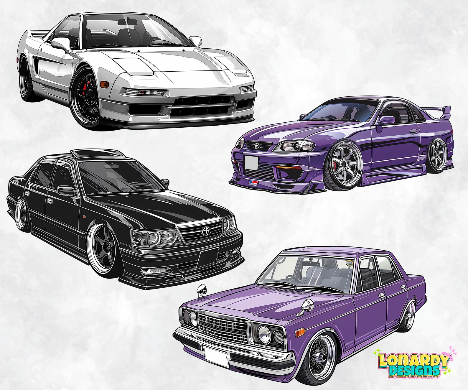 JDM Cars PNG Clipart Bundle Tuner Vehicle Printable Graphics Automotive ...