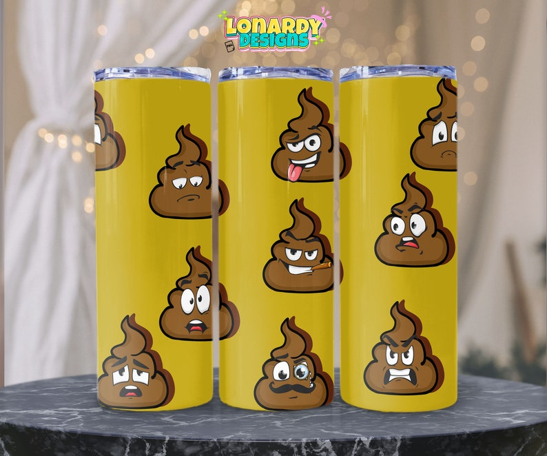 Funny Poop Tumbler Wrap PNG Seamless Poo Pattern Sublimation Design ...