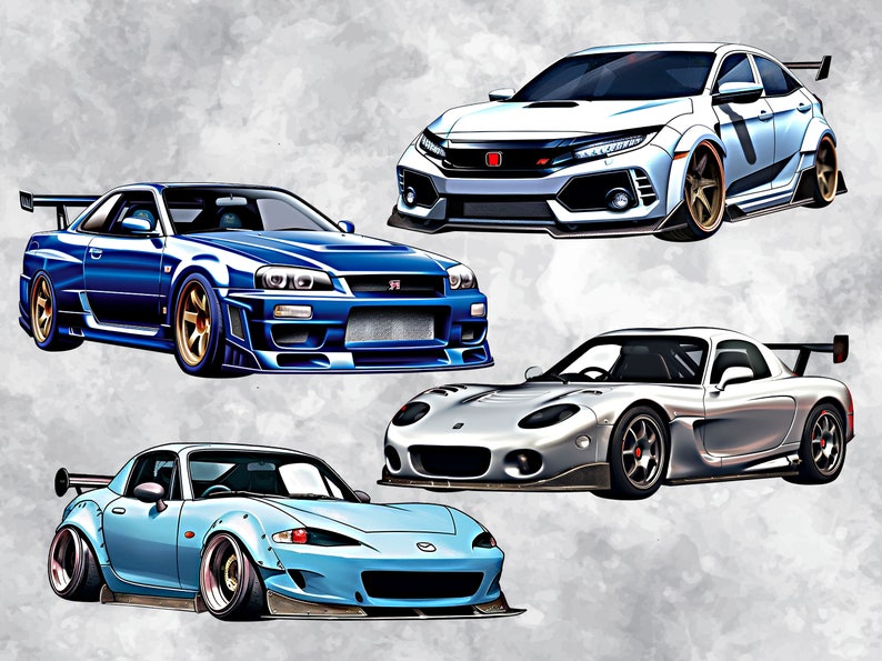 JDM Cars PNG Mega Clipart Bundle Japanese Tuner Car Art - Etsy