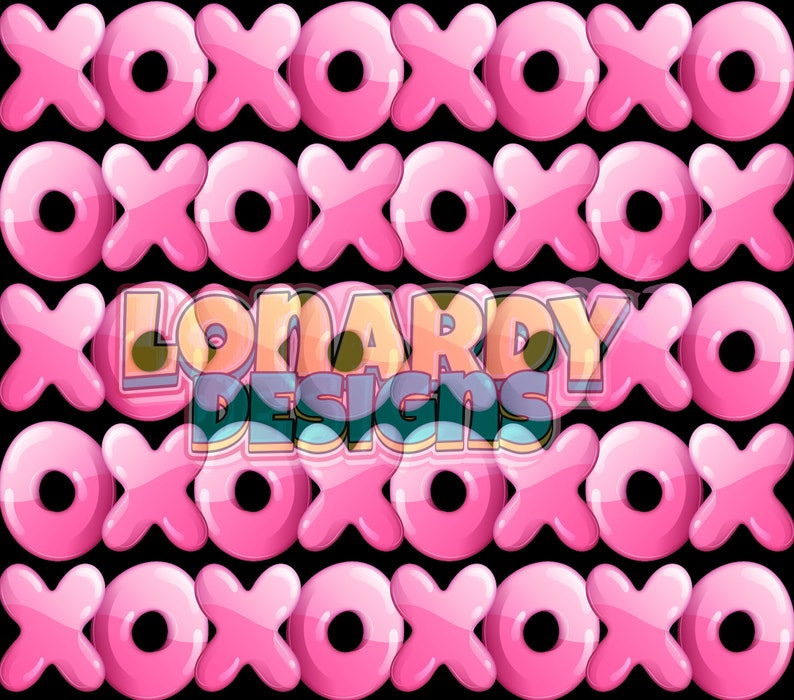 Pink Bubbly XOXO Tumbler Wrap PNG Cute Valentine's Day Sublimation ...