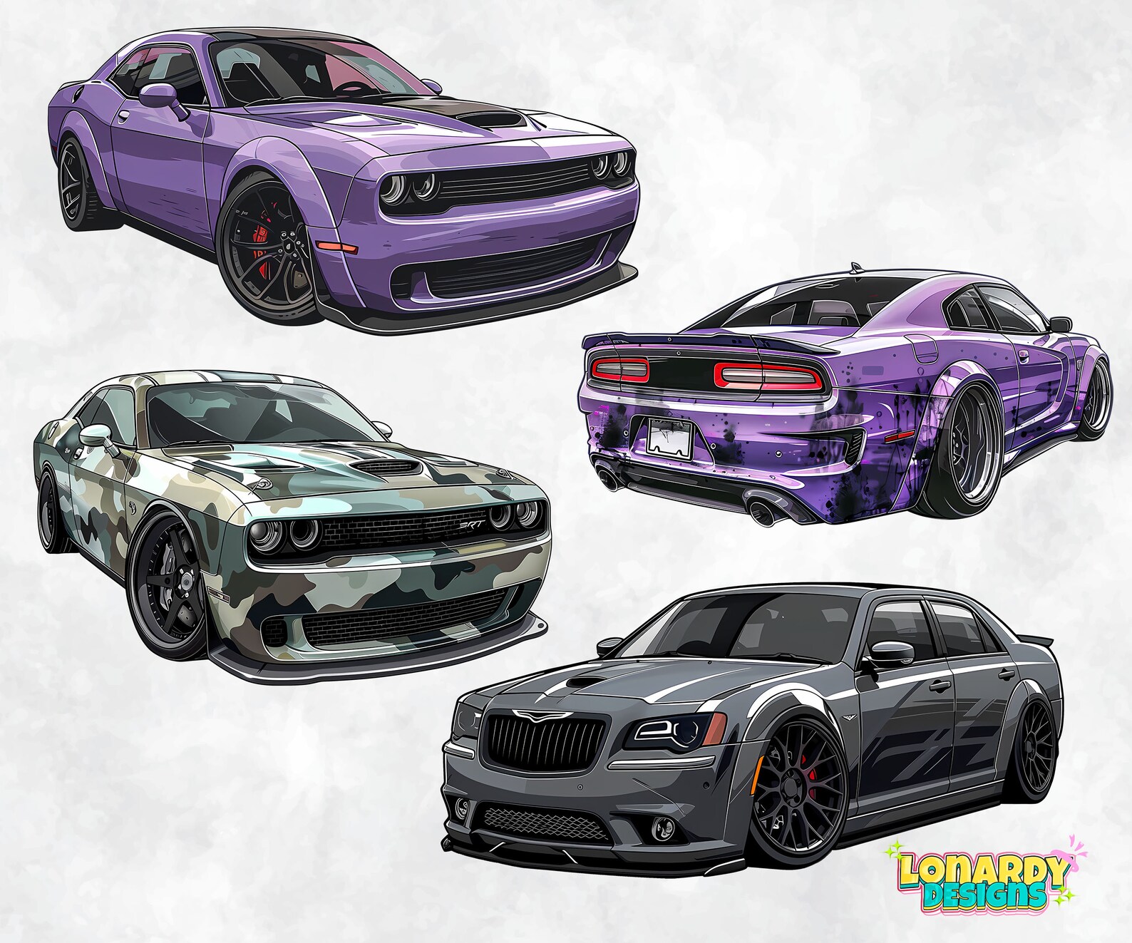 Ultimate Car Clipart Bundle: Lowriders, Muscle Cars, JDM, Classic Cars ...